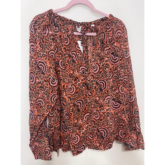 A.L.C. | Tops | Alc Bryce Silk Blouse Coral Multi Floral Size 8 ...